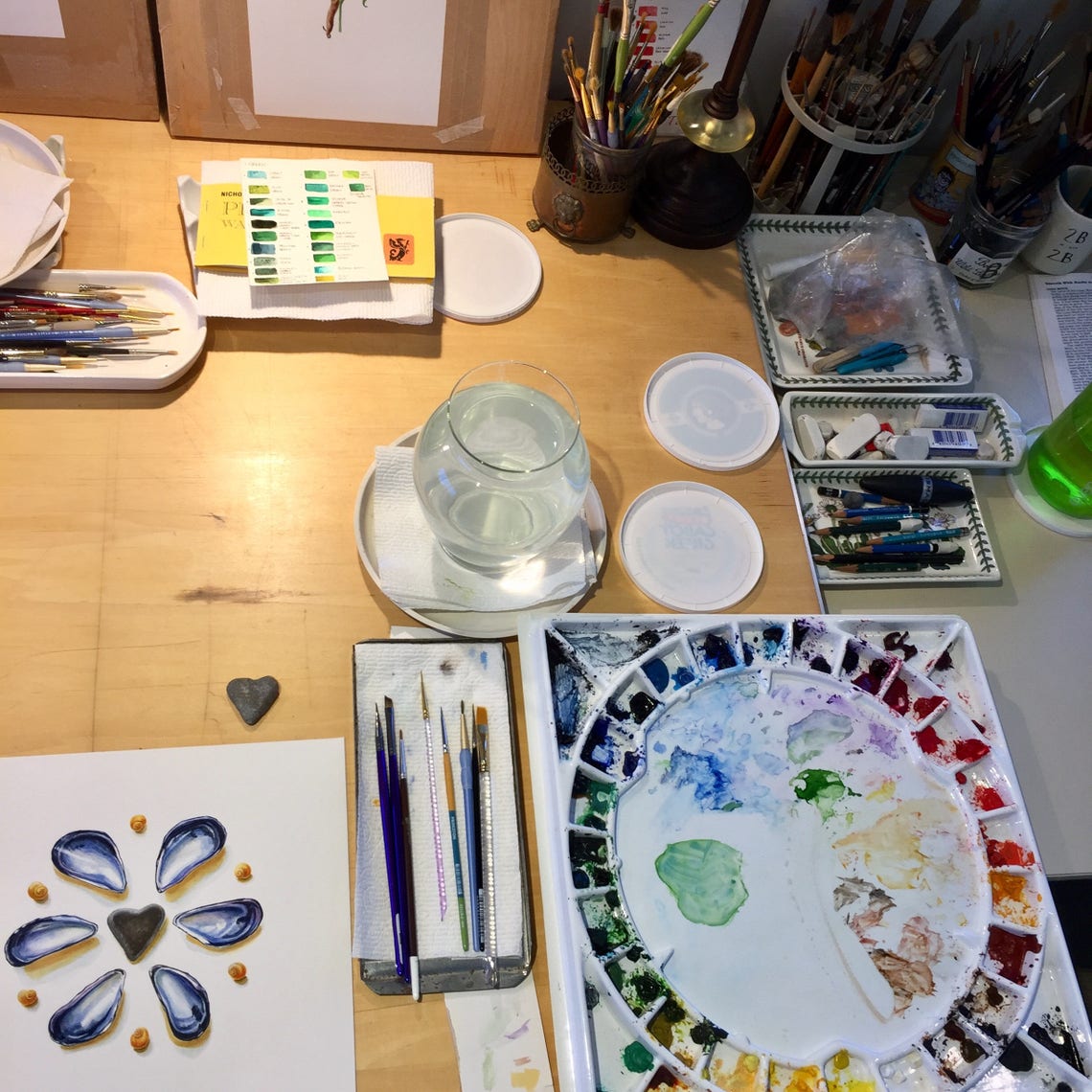 Shell Art Print Maine Mussel Shells Heart-shaped Beach Stone - Etsy