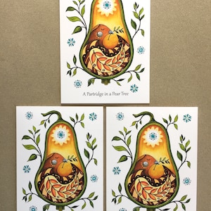 Partridge in a Pear Tree Holiday Cards Set - Etsy