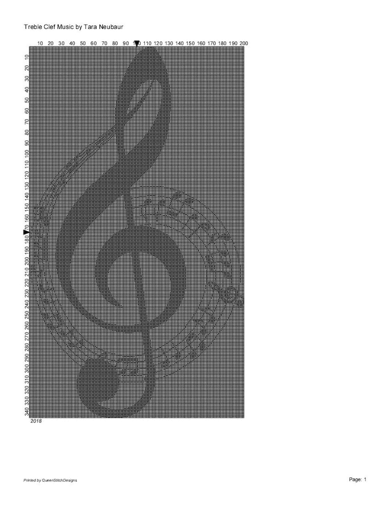 Treble Clef Music Pattern- LARGE - Etsy