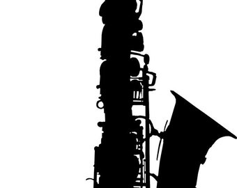 Saxophone Cross Stitch Pattern male, Saxophonist, Modern Jazz Music ...