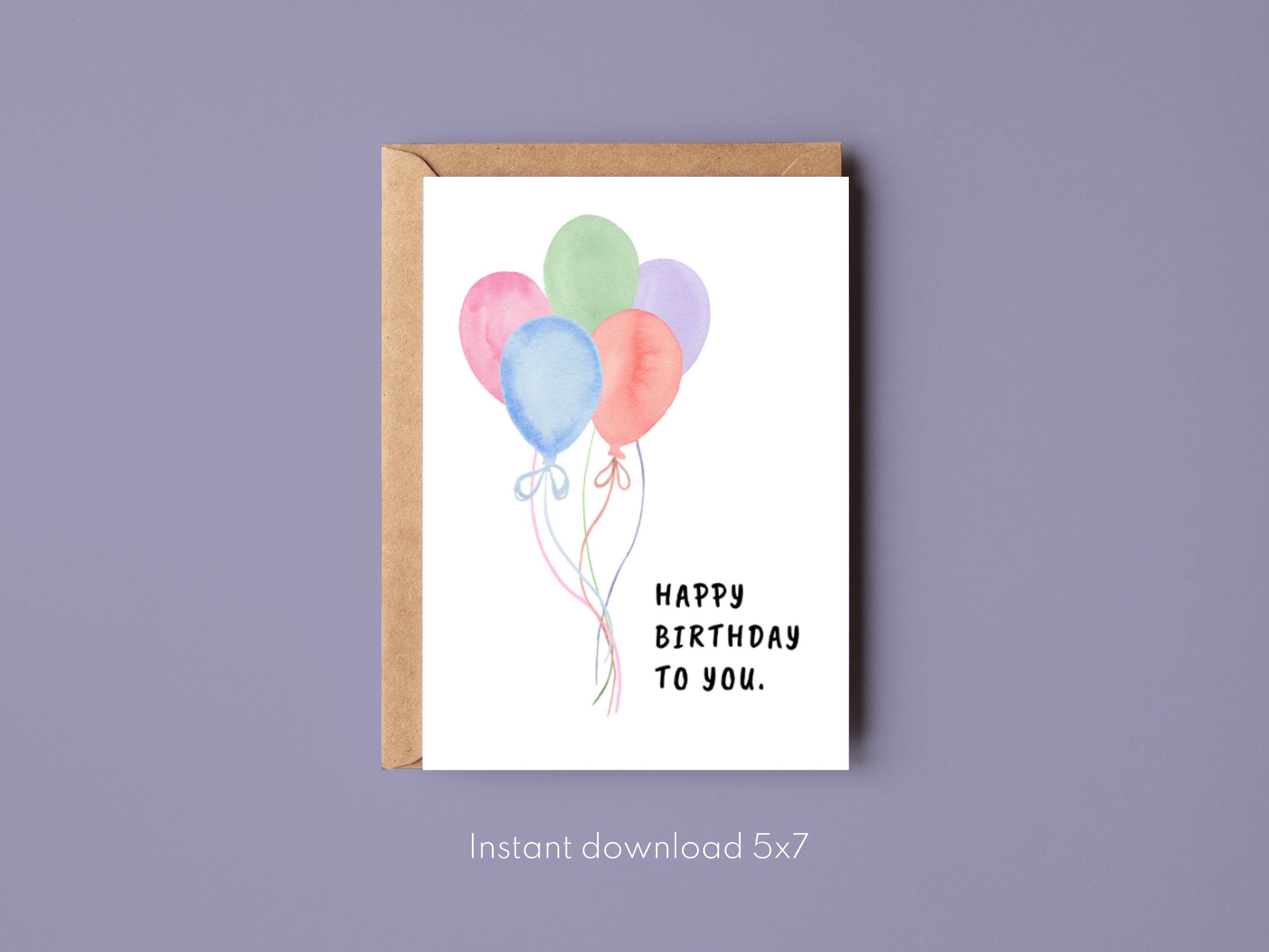 Printable happy Birthday to You Balloon Greeting - Etsy