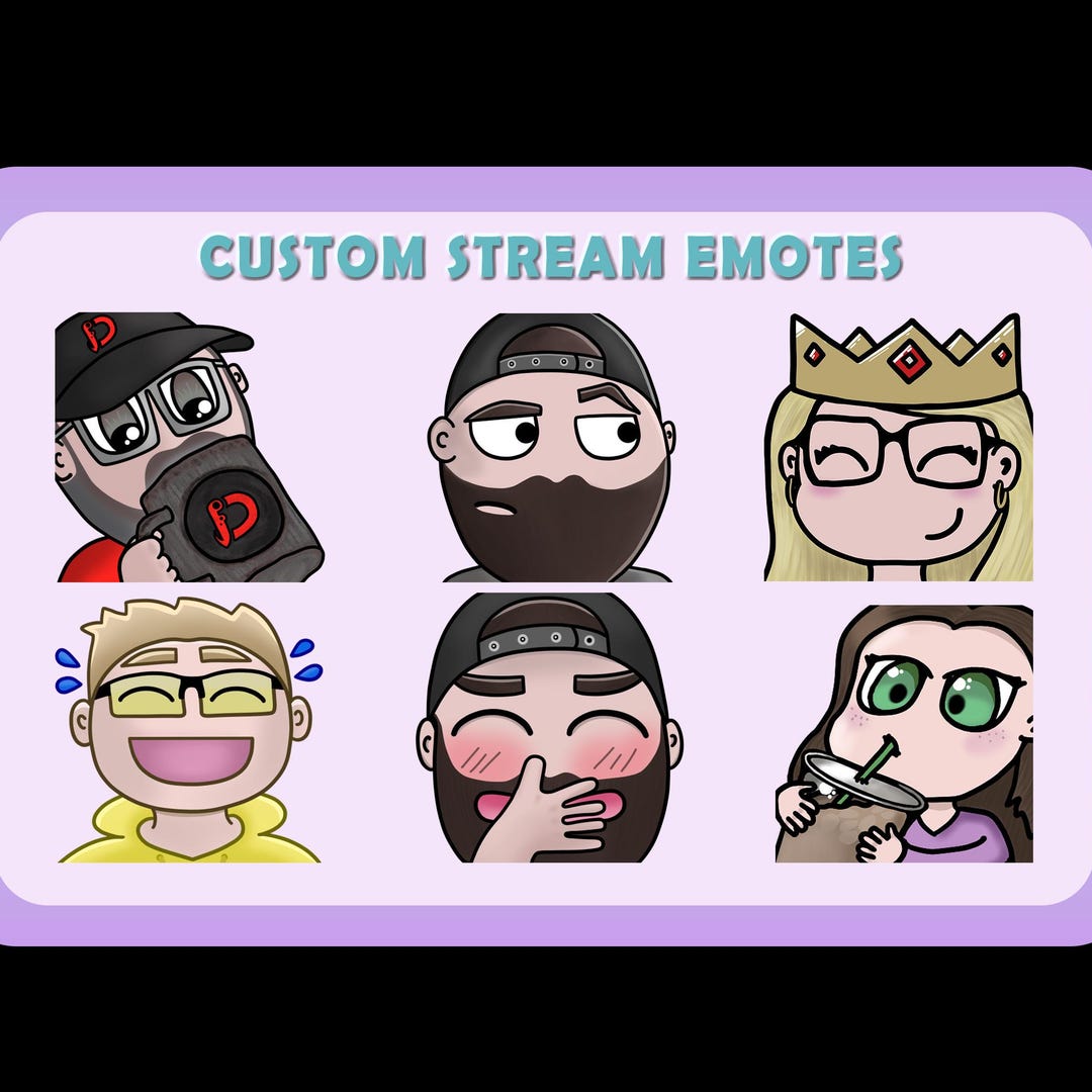 Custom Twitch Emote (1), Discord, Youtube | Personalized Cartoon Human ...