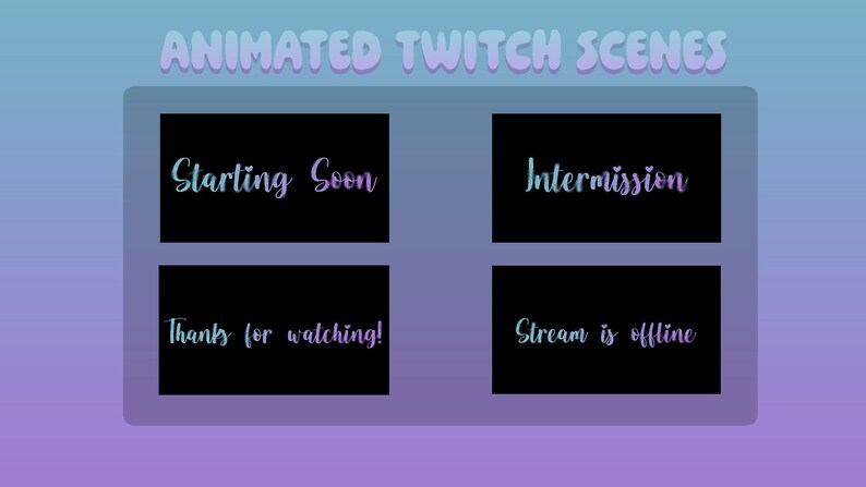 Animated Twitch Starting Soon Scene, BRB Screen, Stream Ending, Offline ...
