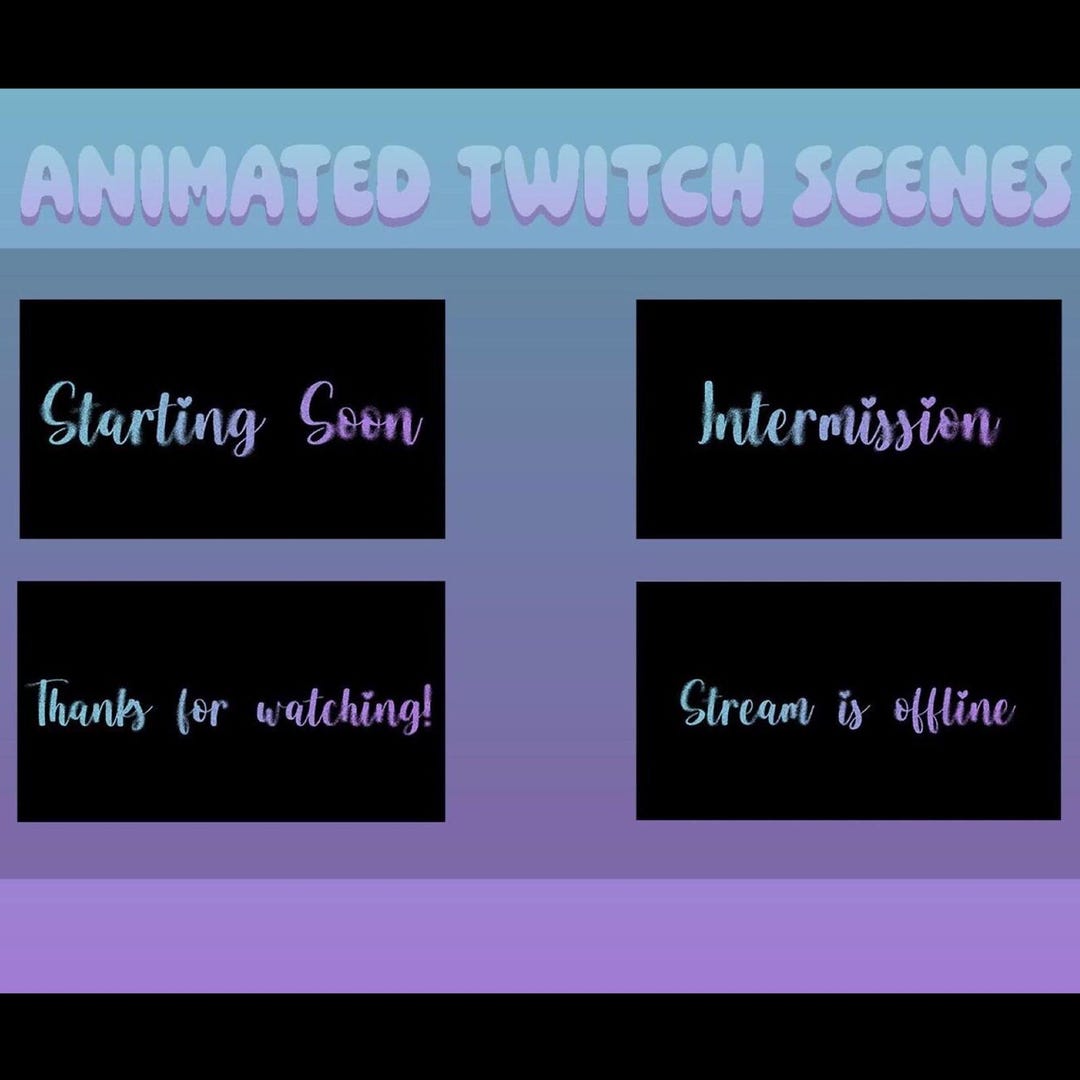 Animated Twitch Scenes (4) | Starting Soon Screen Package | Pastel ...