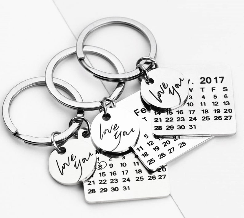 Custom Personalized Calendar Keychain Engraved Calendar - Etsy