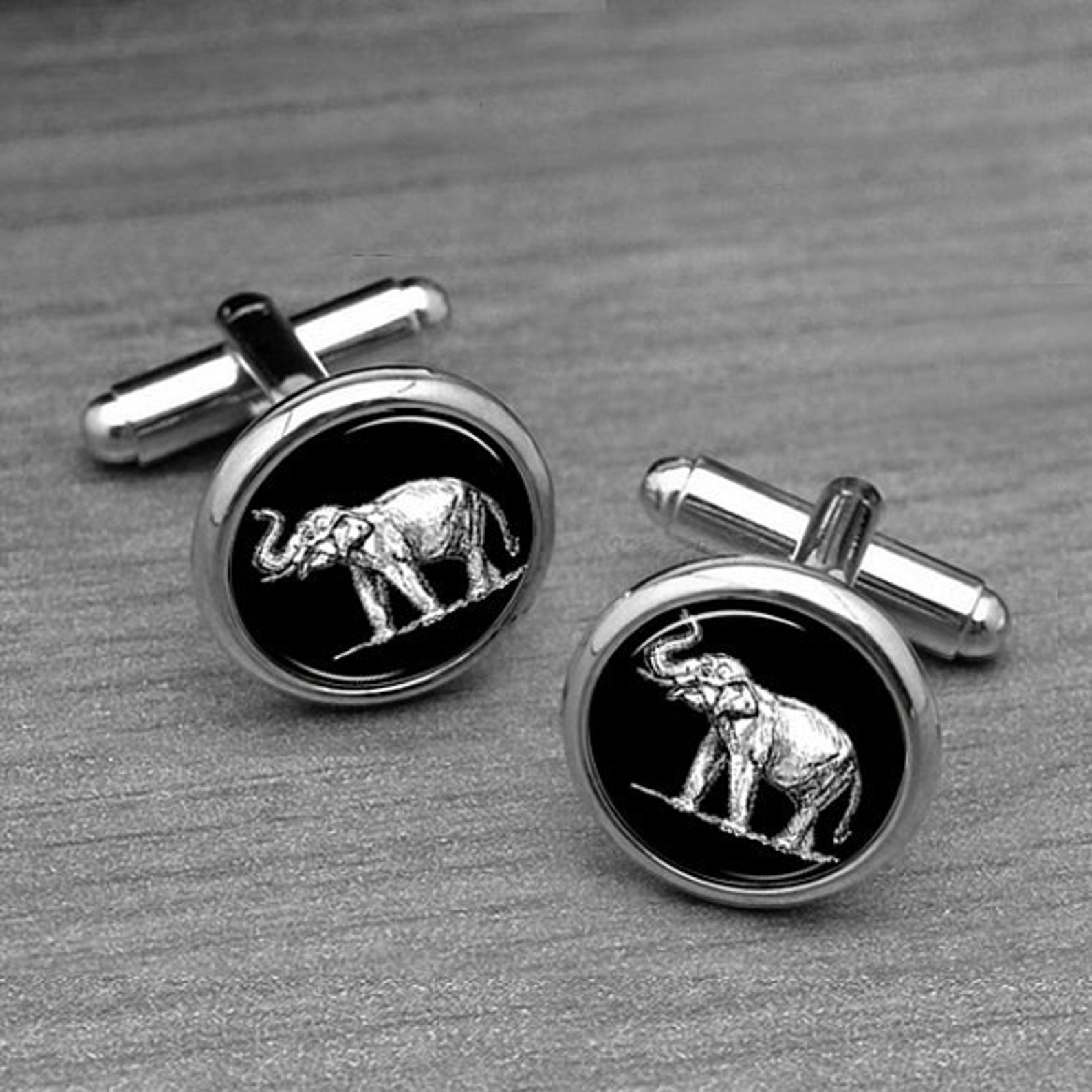 Elephant Cufflinks Art Animals Color Elephant Best Gifts | Etsy
