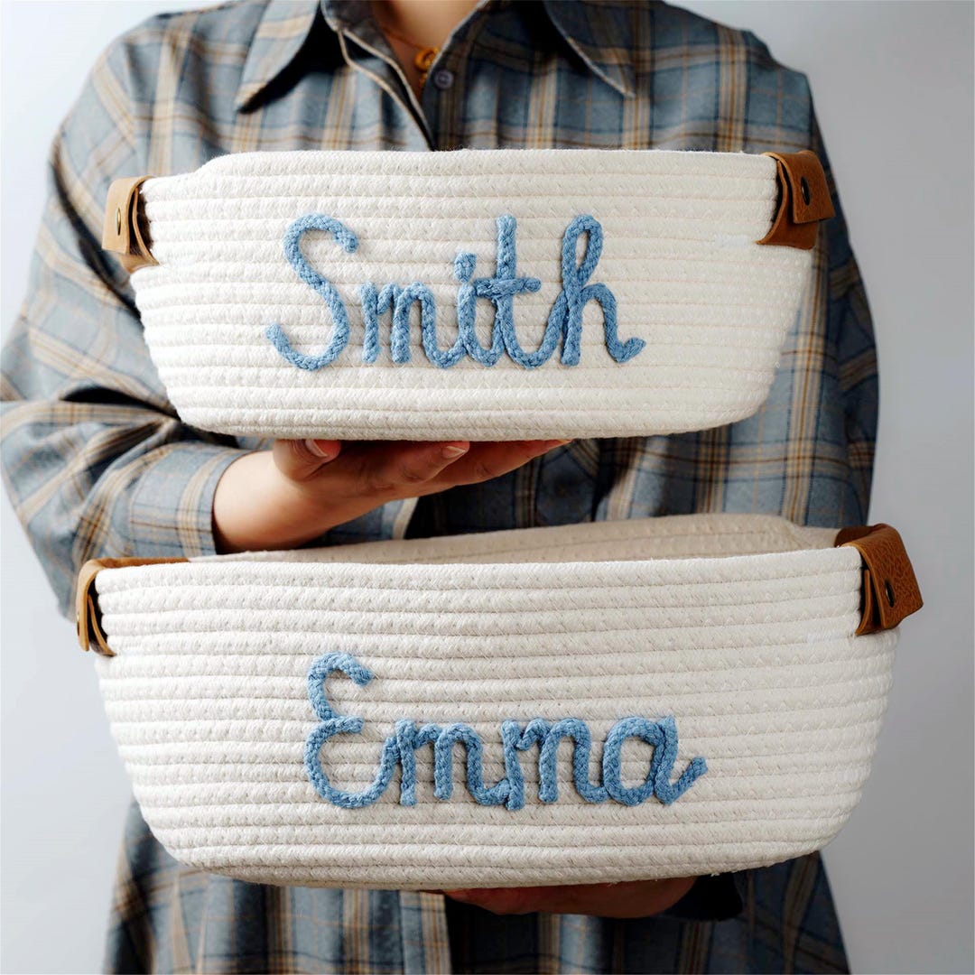 Personalized Baby Shower Basket, Custom Baby Shower Gift Basket, Baby ...