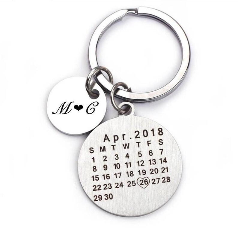 Custom Personalized Calendar Keychain Engraved Calendar - Etsy