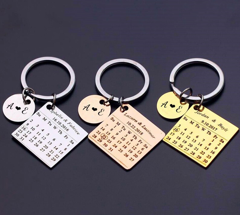 Custom Personalized Calendar Keychain Engraved Calendar - Etsy