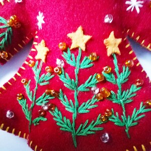 6" Kitty Cat in Red Dress Christmas Wool Felt Ornament - Etsy