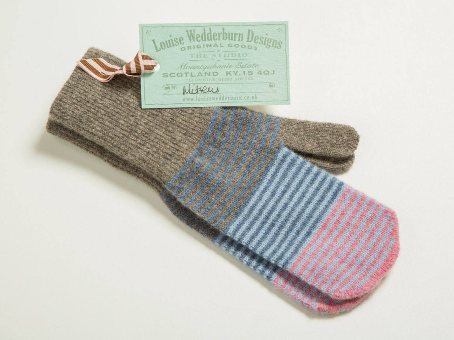 Soft CosyStripy lambswool mittens | Etsy
