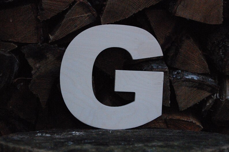 Unfinished 8 inch wooden letter G Arial font | Etsy
