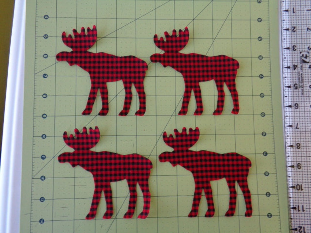 Set of Four Iron on Moose Appliques Adirondack Mountain Lodge in ...