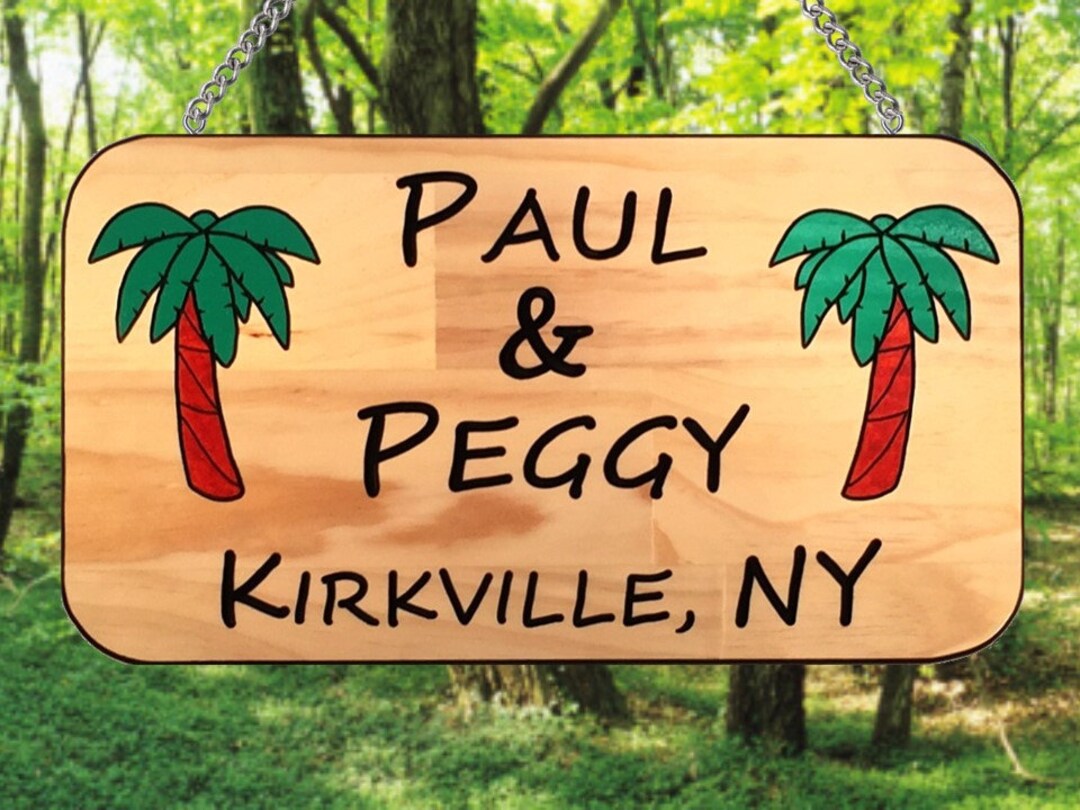 Personalized Camp or RV Sign, Palm Trees, Family Sign, Wood Sign, Hand ...