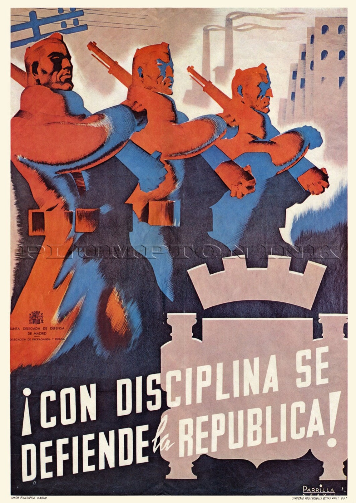 Spanish Civil War Print. Reproduction of a Republican Party Poster by ...