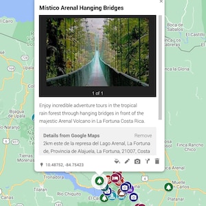 Costa Rica Locations Google Map - Etsy