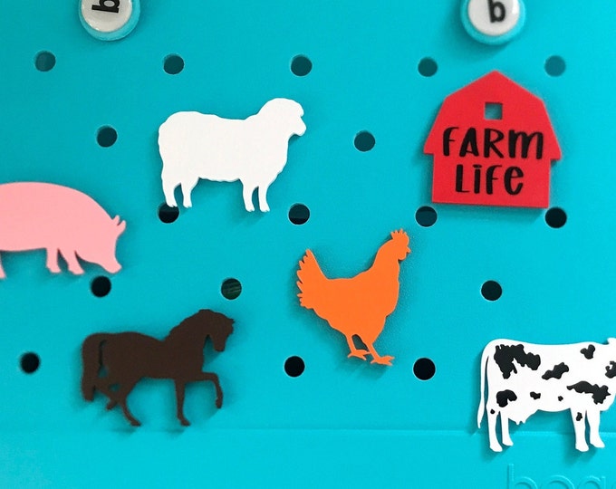 Farm Animal Themed Bogg Bag Tags, 3D Printed Water Resistant Bogg Bag ...