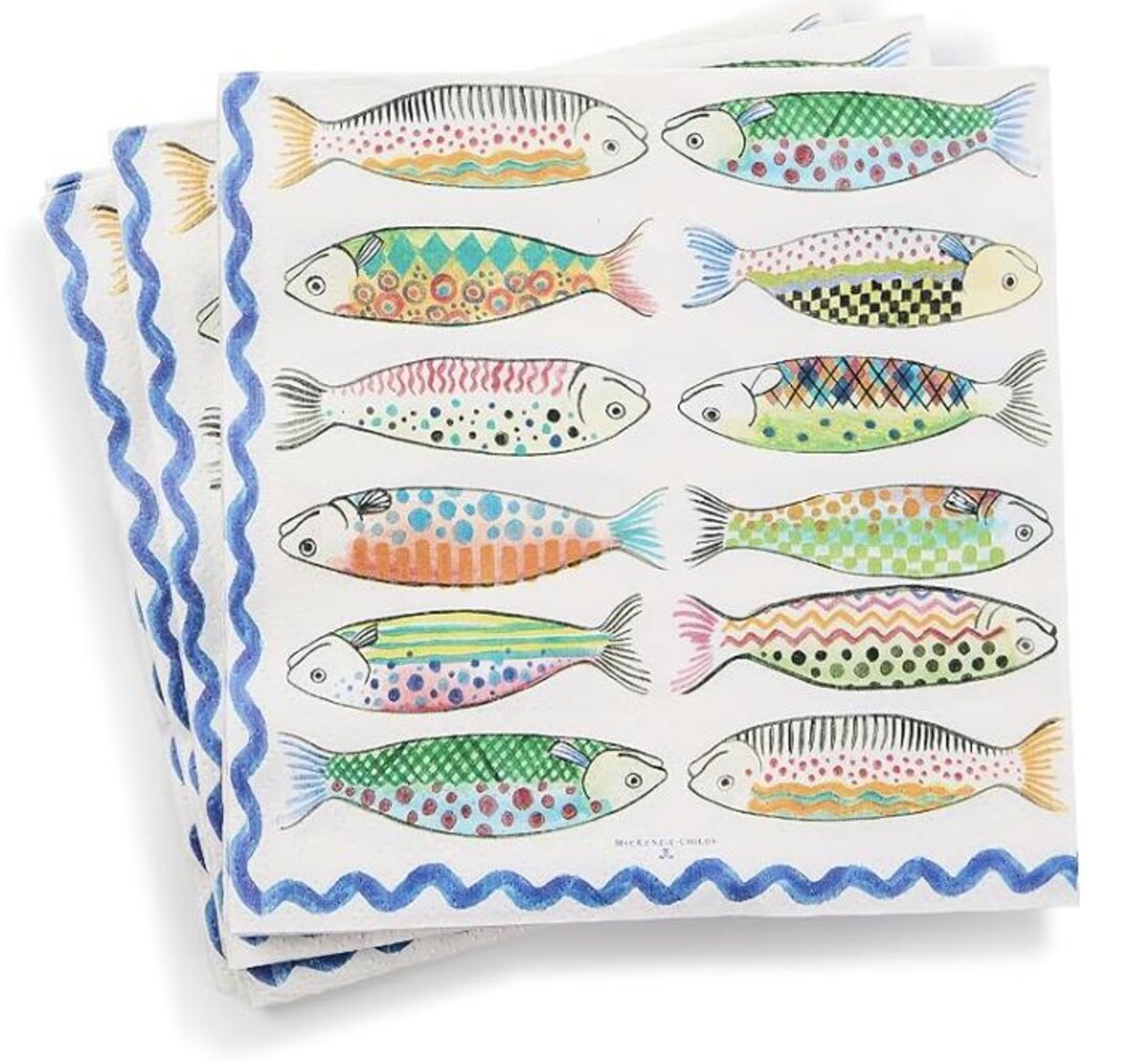 Go Fish Napkin for Decoupage-sardine Decoupage Napkin-ocean Themed ...