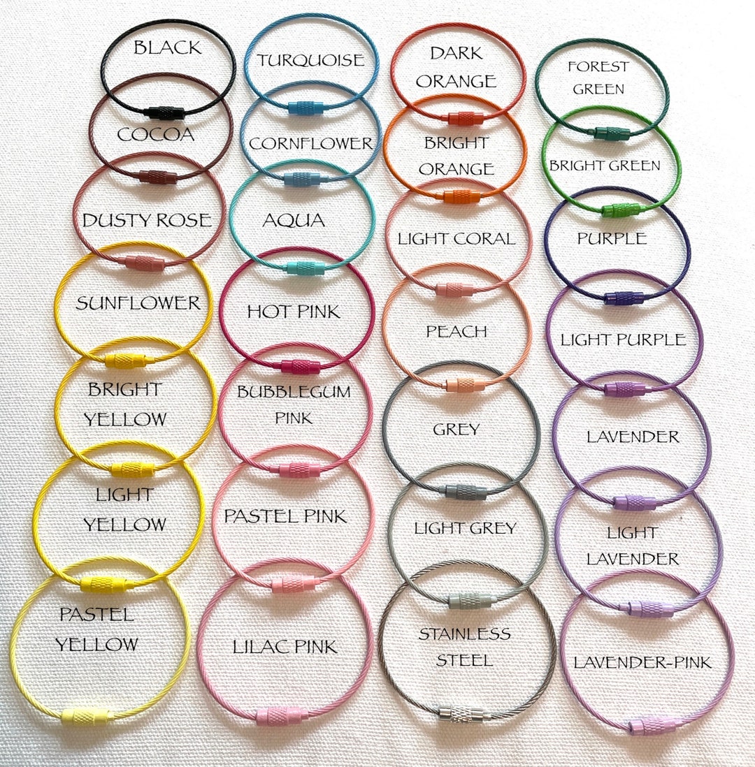 Color Coated Bogg Key Ring-bogg Key Ring-solid Color Bogg Cable-colored ...