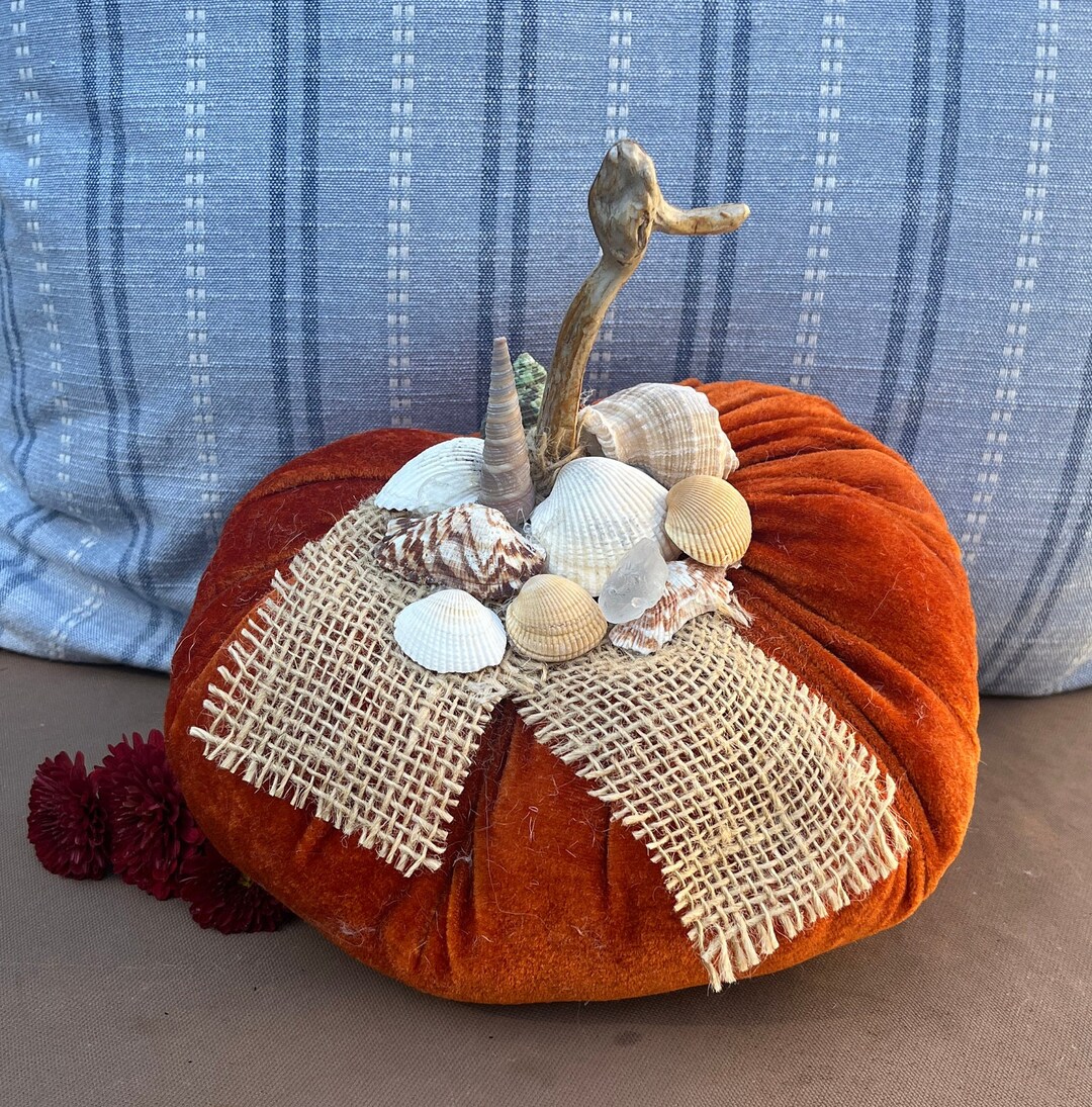 Beach Themed Pumpkin-sea Shell Pumpkin-sea Glass - Etsy