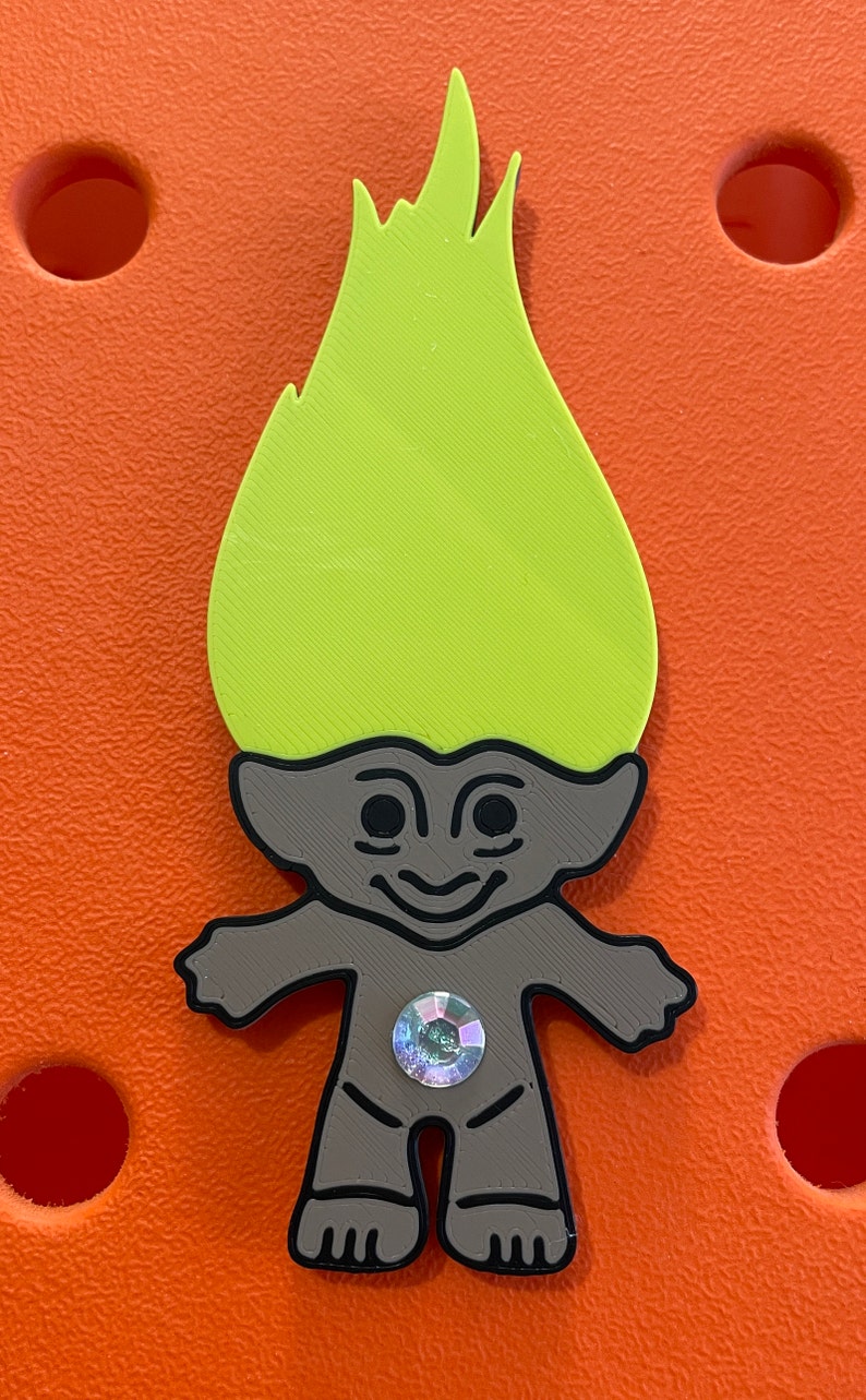 Retro Lucky Troll Bogg Charm-rhinestone Belly Troll-70's Troll Bogg Bag ...