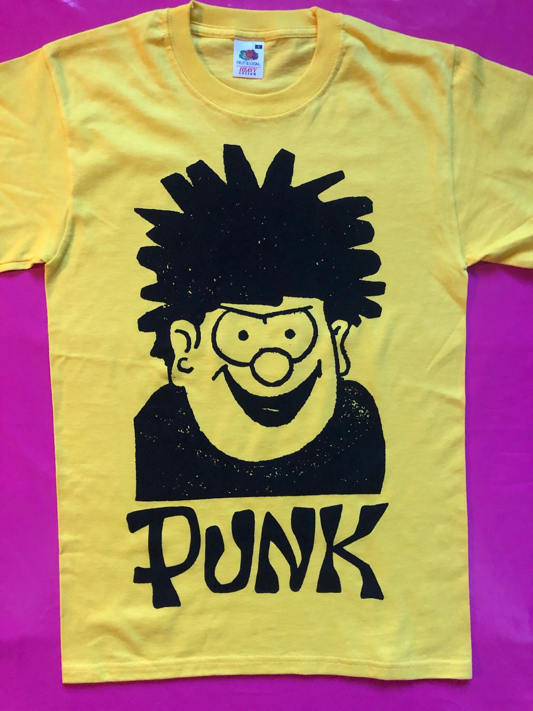 Punk Rock T-shirt Dennis the Menace Punk Logo Yellow Size Small Sex ...