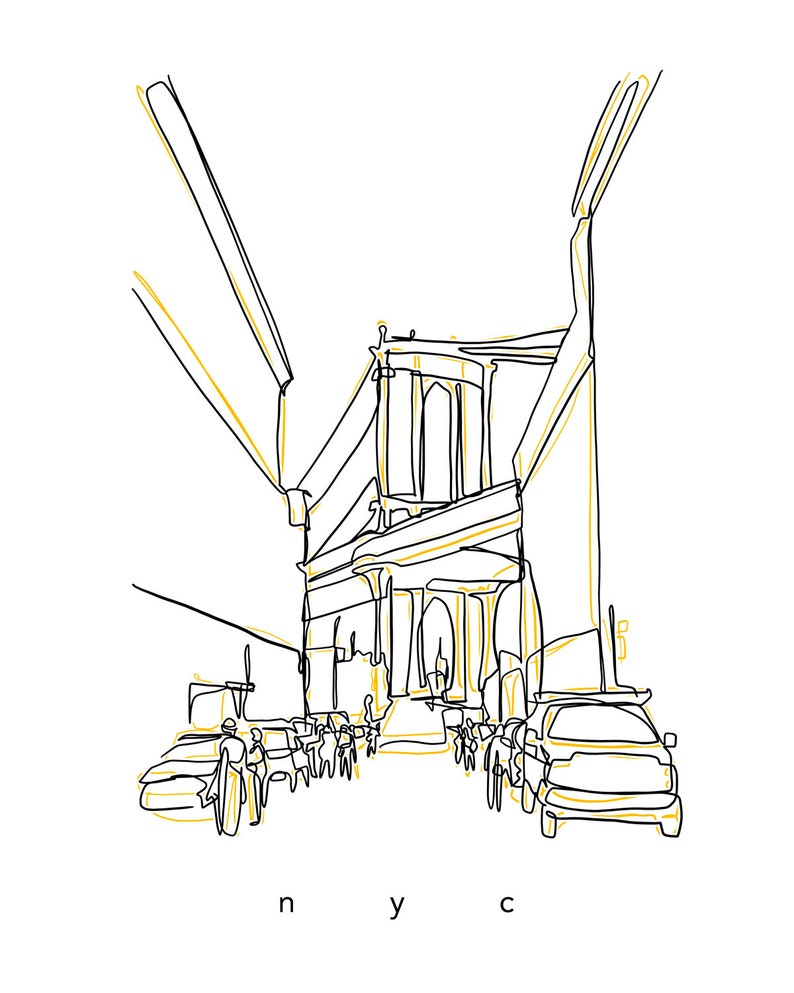 New York, Nyc, Drawing Printable - Etsy