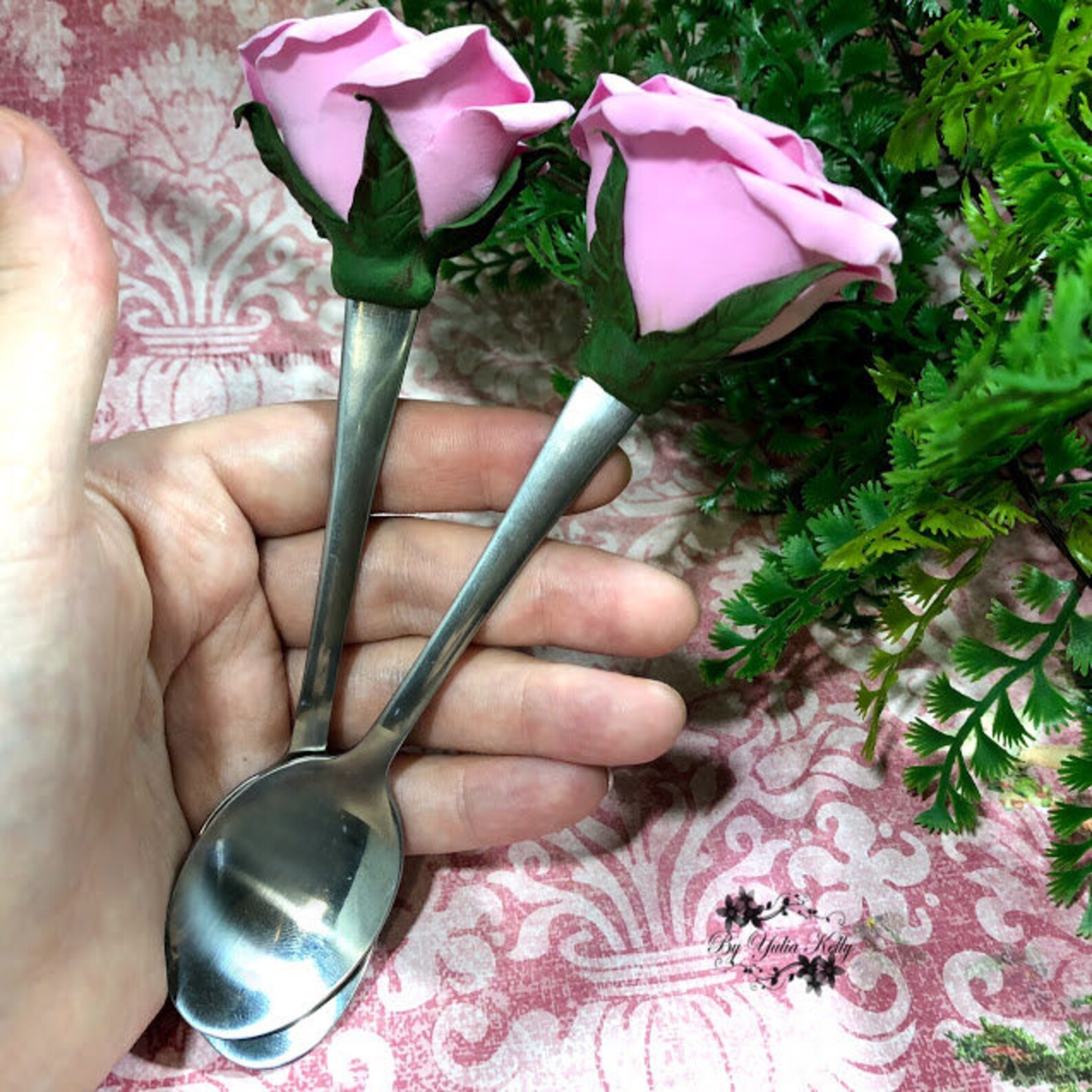 Tasty Spoon Sweet Spoon Polymer Clay Spoon Rose Spoon - Etsy