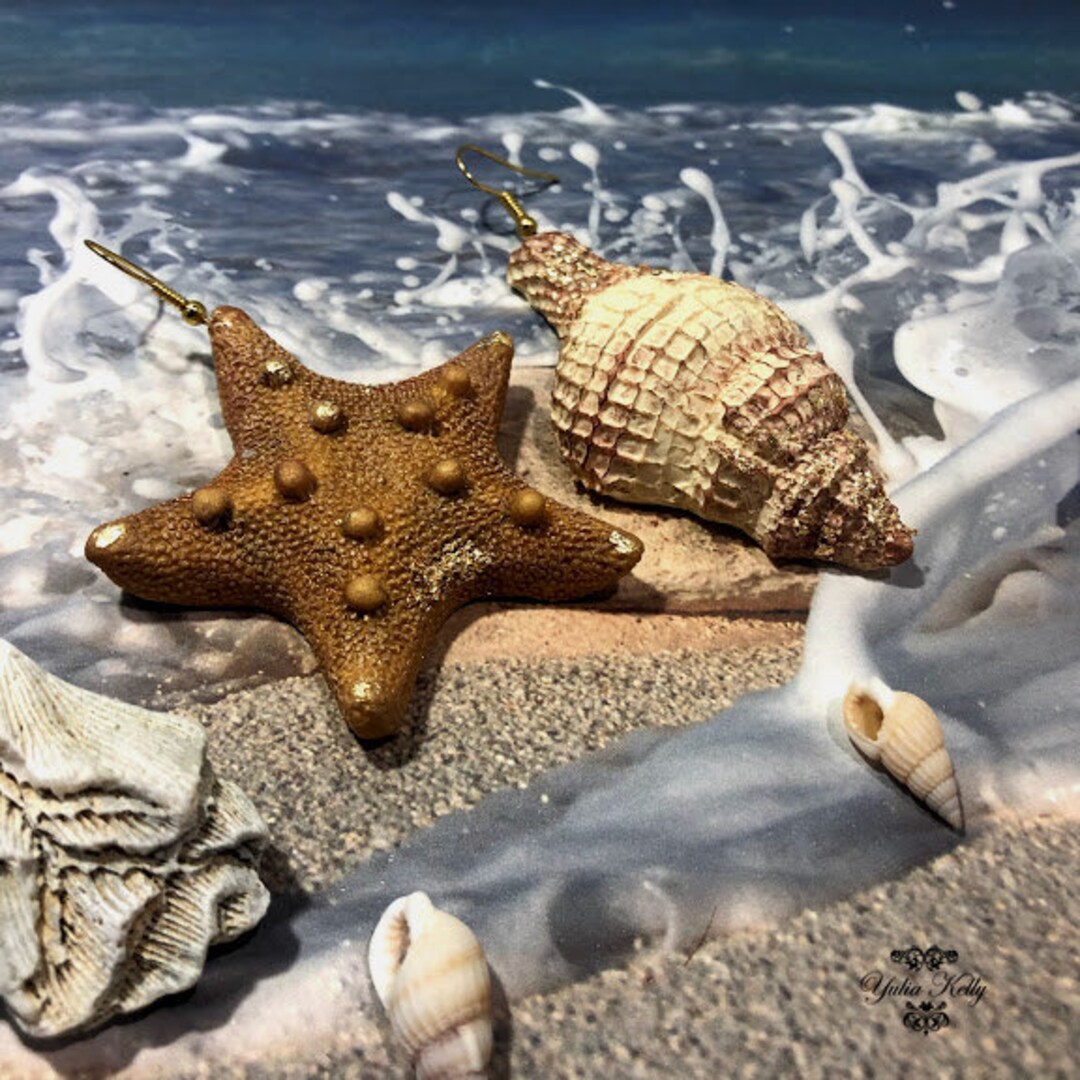 Seashell Clay Jewelry, Polymer Clay Earrings, Polymer Clay Jewelry ...