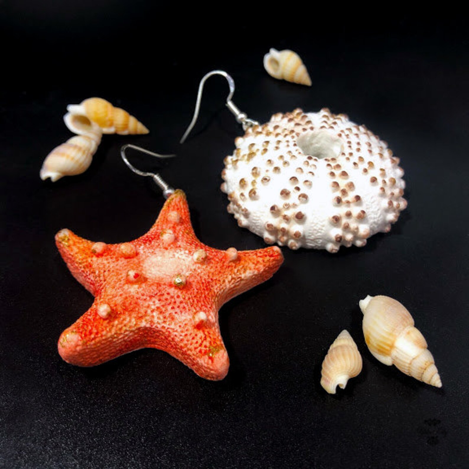 Seashell Jewelry Polymer Clay Earrings Polymer Clay Jewelry - Etsy