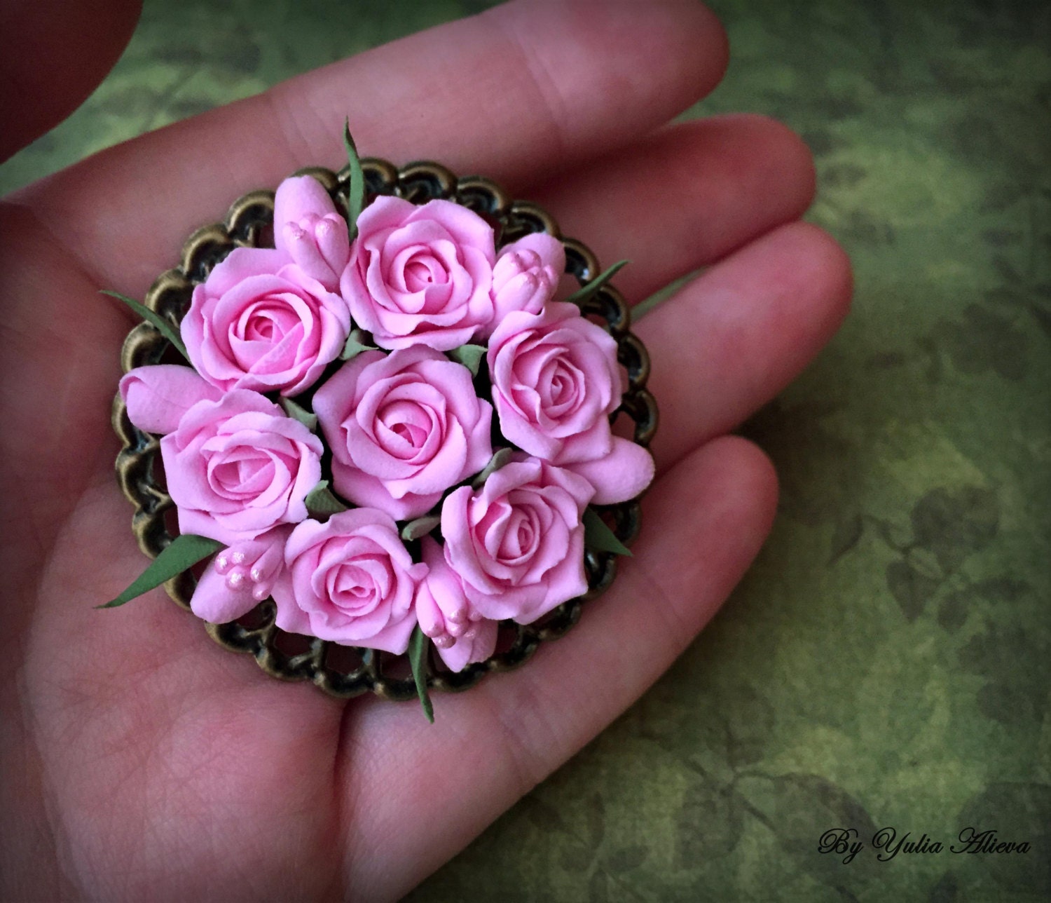 Handmade Rose Brooch Handmade Rose Antique Jewelry Polymer - Etsy