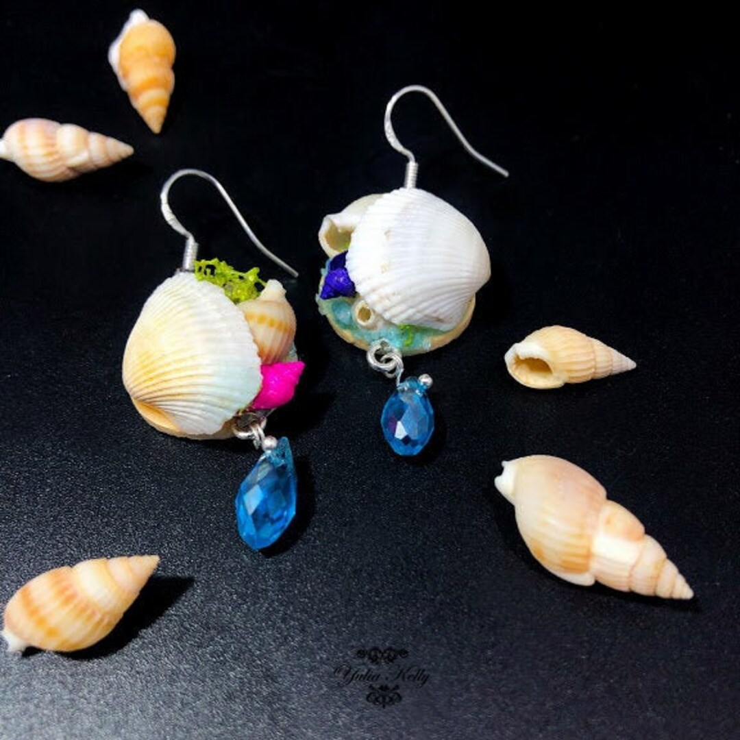 Joyería de conchas marinas, pendientes de conchas marinas reales, joyas ...