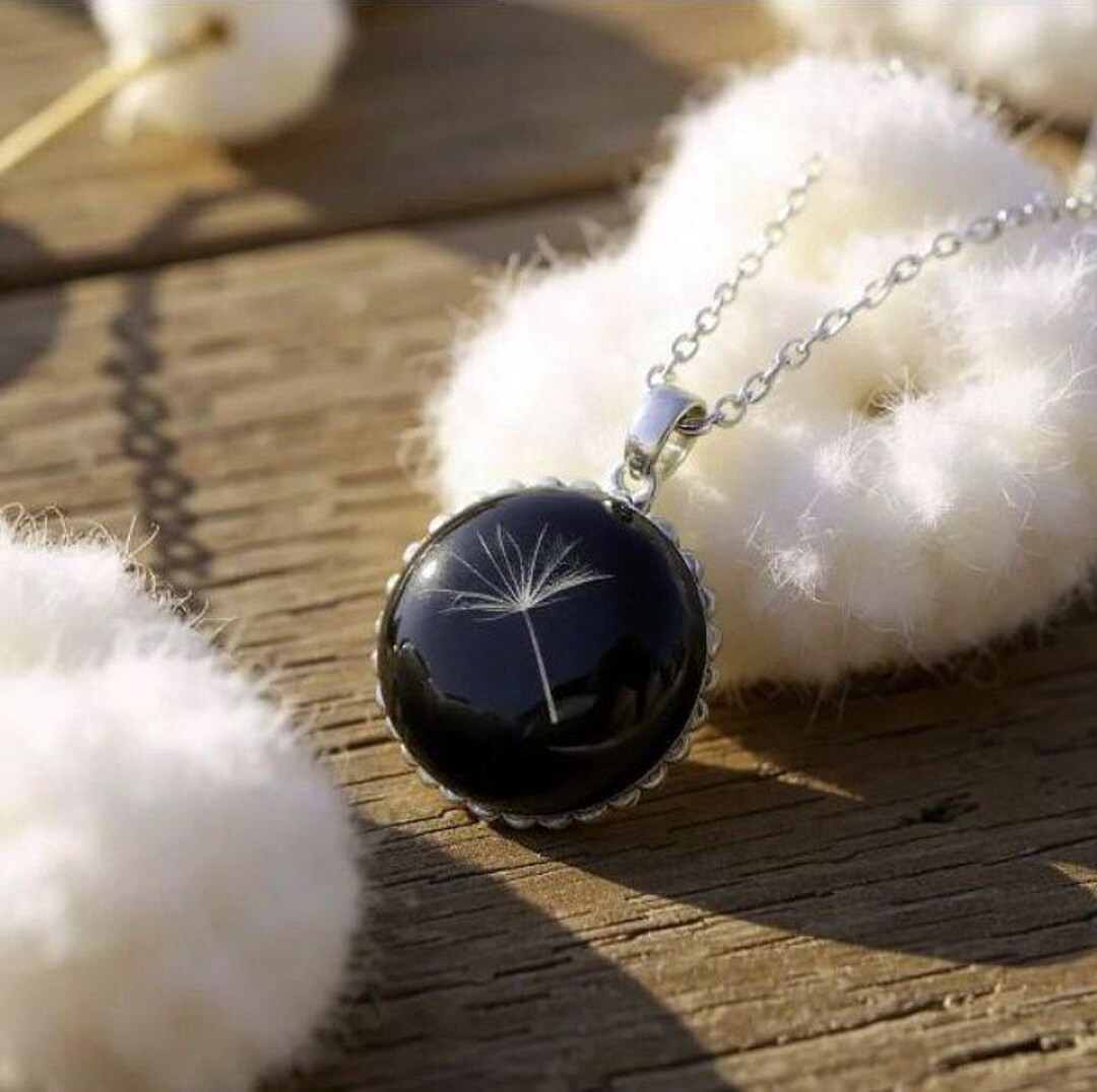 Dandelion Seed Necklace, Seed Dandelion Wish Pendant, Miniature Epoxy ...