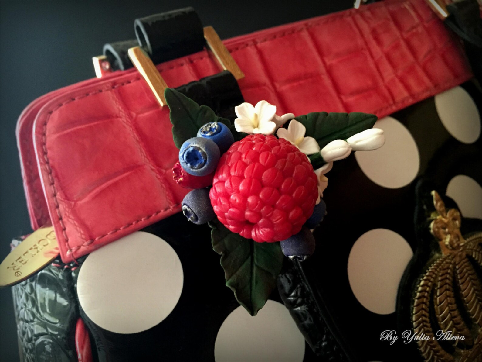 Brooch With Raspberry, Handmade Brooch, Raspberry Brooch, Berry Brooch ...