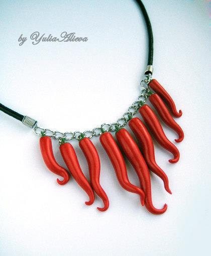 Hot Chili Peppers Necklace, Peppers Jewelry, Red Peppers Necklace, Food ...