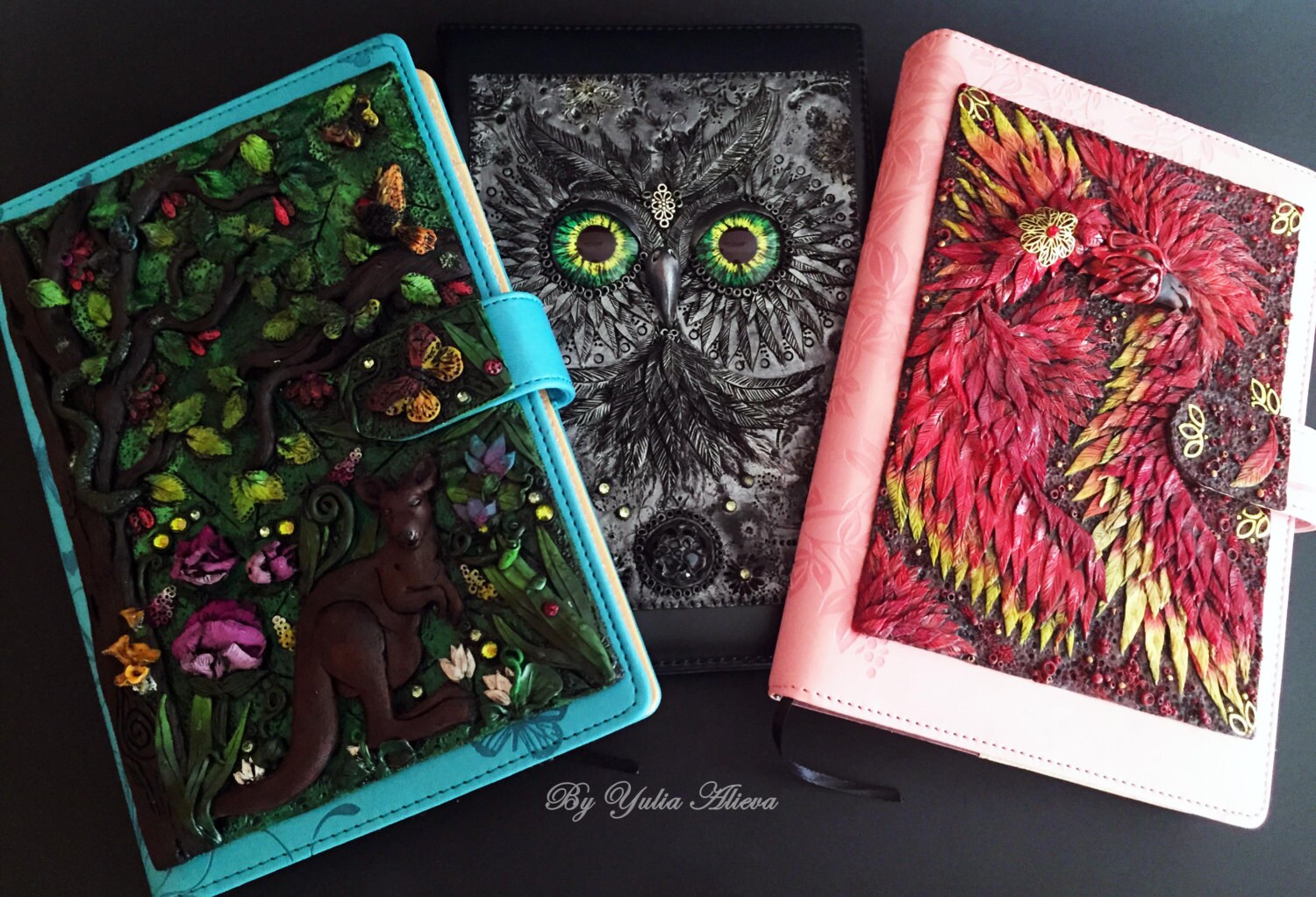 Polymer Clay Cover, Notebook Cover, Journal Cover, Polymer Clay Journal ...