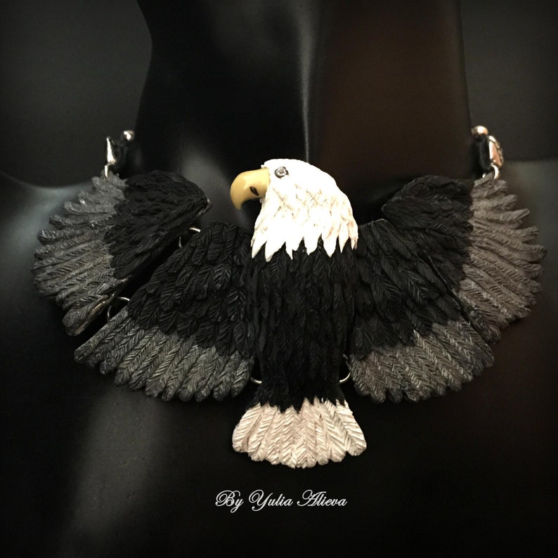 Polymer Clay Eagle, Pendant Eagle, Necklace Eagle, Animal Jewelry, Bird ...