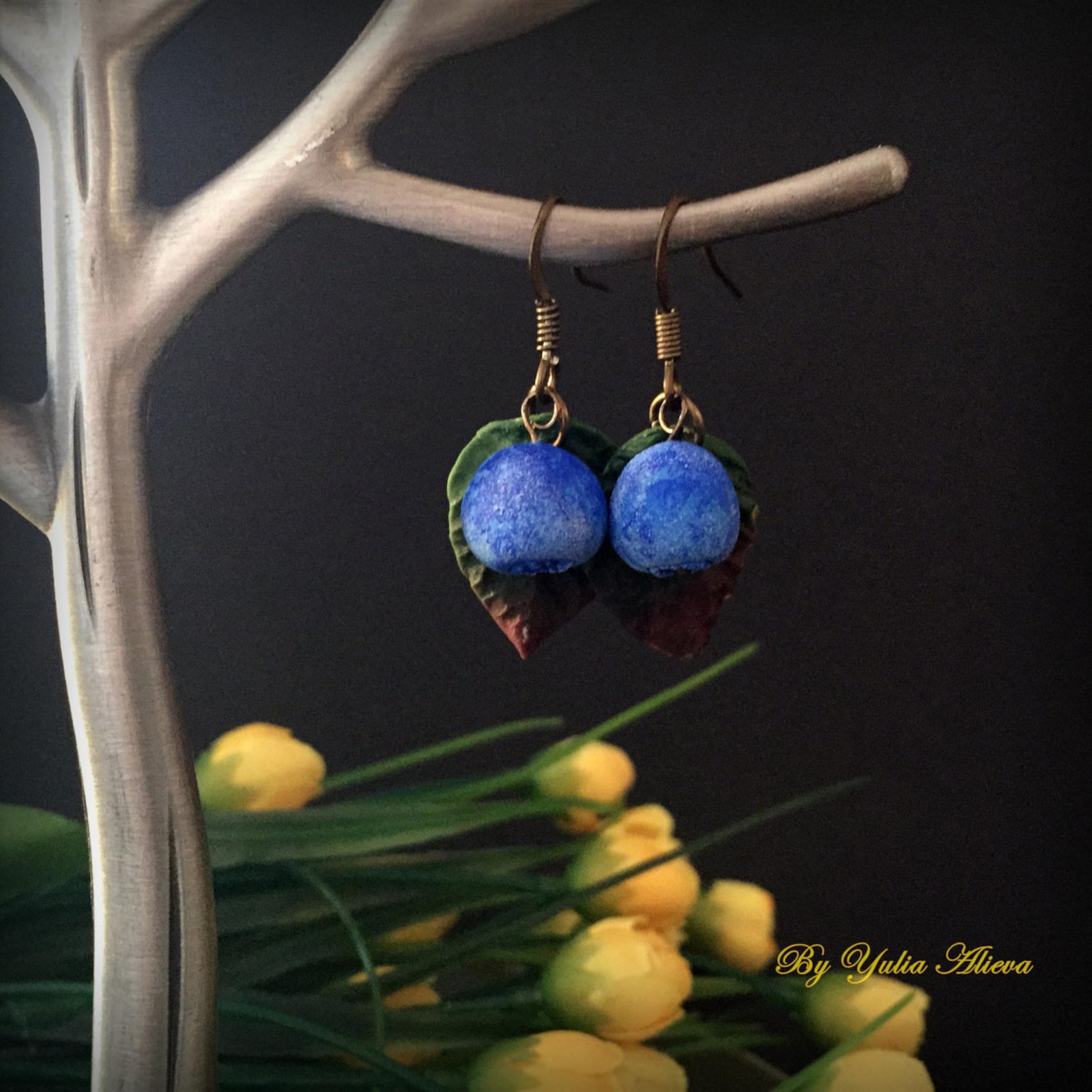 Blueberry Jewelry, Blueberry Earrings, Blue Berries, Berry Earrings ...