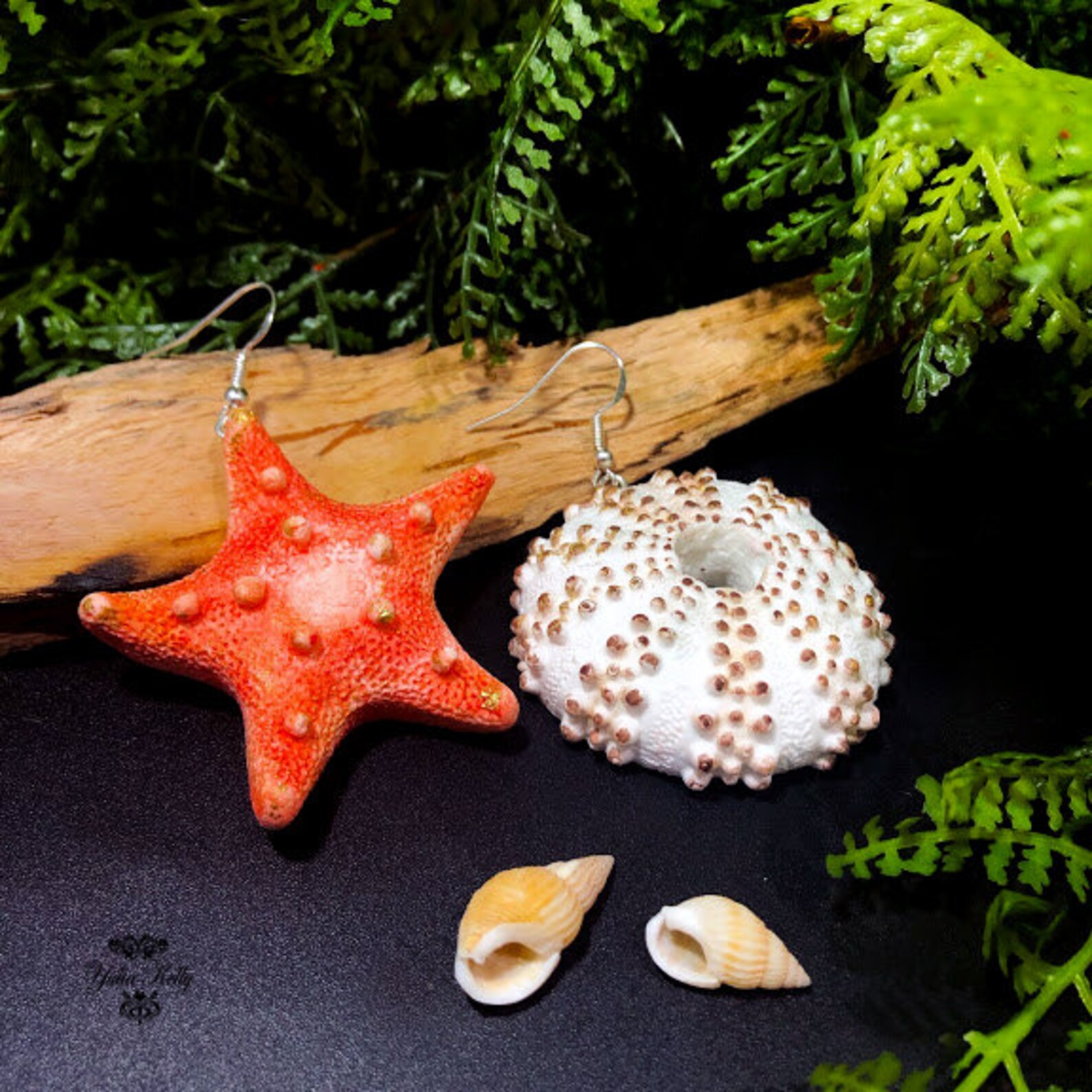 Seashell Jewelry, Polymer Clay Earrings, Polymer Clay Jewelry, Seashell ...