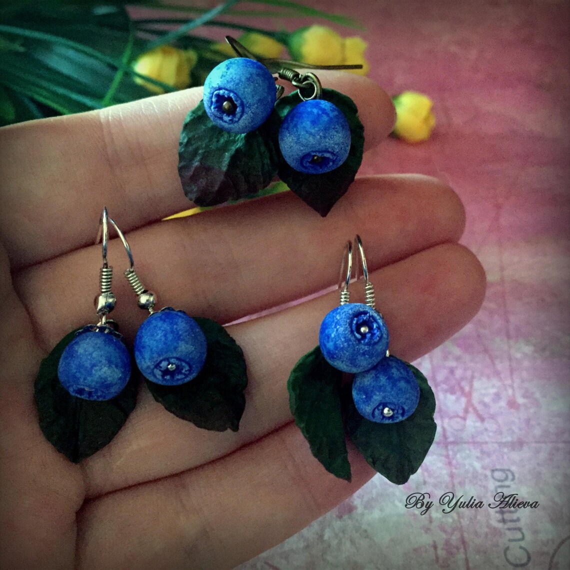 Blueberry Jewelry, Blueberry Earrings, Blue Berries, Berry Earrings ...