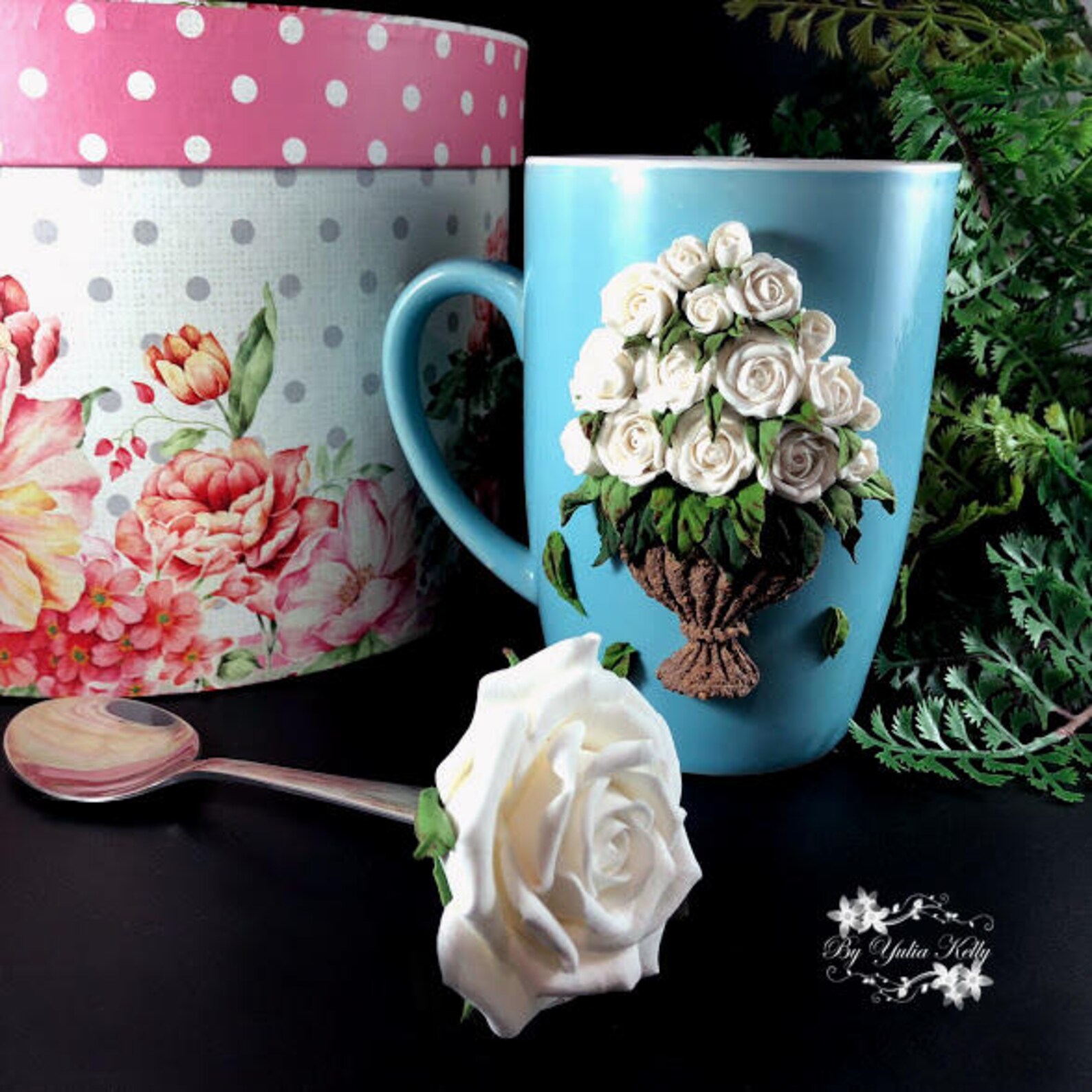 Polymer Clay Tea Cup Coffee Mug Tea Mug Decorated Mug - Etsy