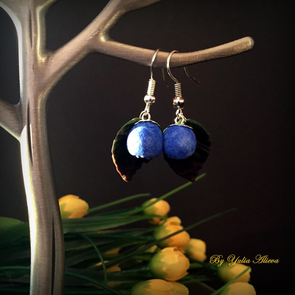 Blueberry Jewelry, Blueberry Earrings, Blue Berries, Berry Earrings ...
