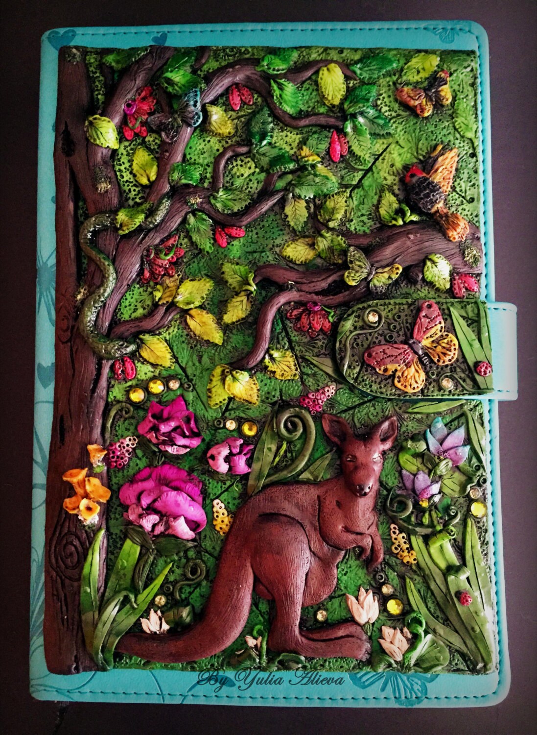 Polymer Clay Cover, Notebook Cover, Journal Cover, Polymer Clay Journal ...