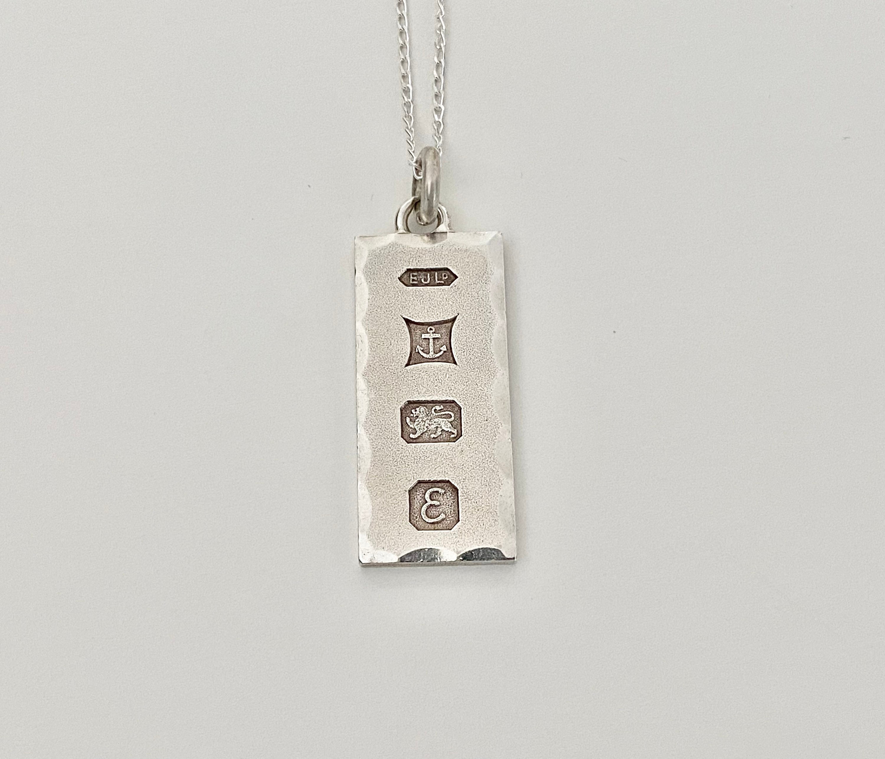 Vintage Sterling Silver Silver Ingot Pendant - Vintage Ingot Vintage Sterling Silver Silver Ingot Pendant - Vintage Ingot