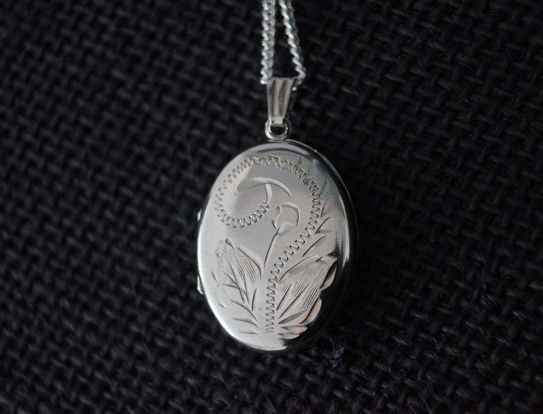 Vintage Sterling Silver Locket Necklace Vintage Locket Vintage ...