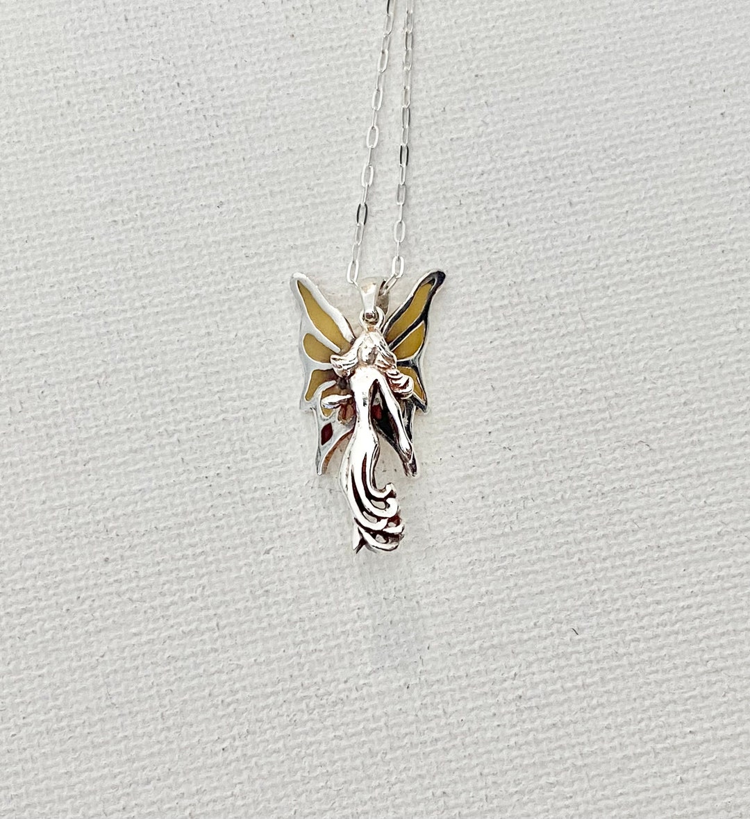 Vintage Sterling Silver Fairy Necklace Vintage Silver Fairy Necklace ...