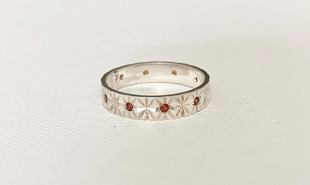 Vintage Sterling Silver Ruby Ring Wedding Band 1984 Vintage Eternity ...