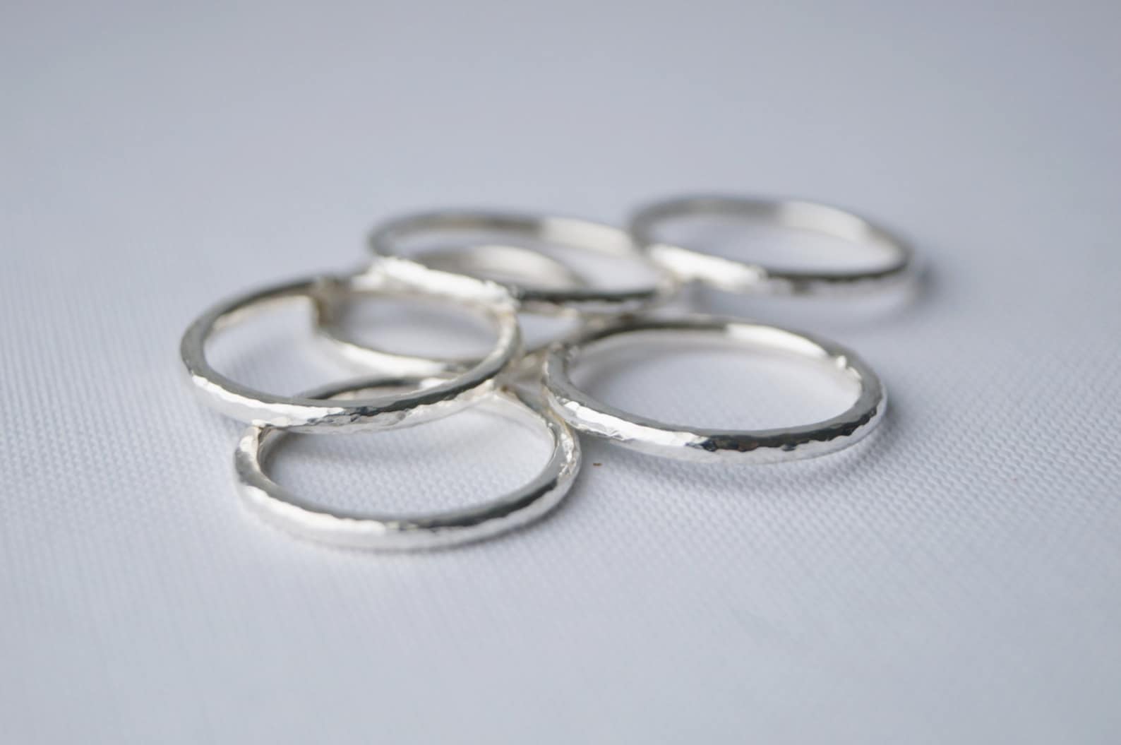 Sterling Silver Hammered Ring Stacker Stacking Ring | Etsy