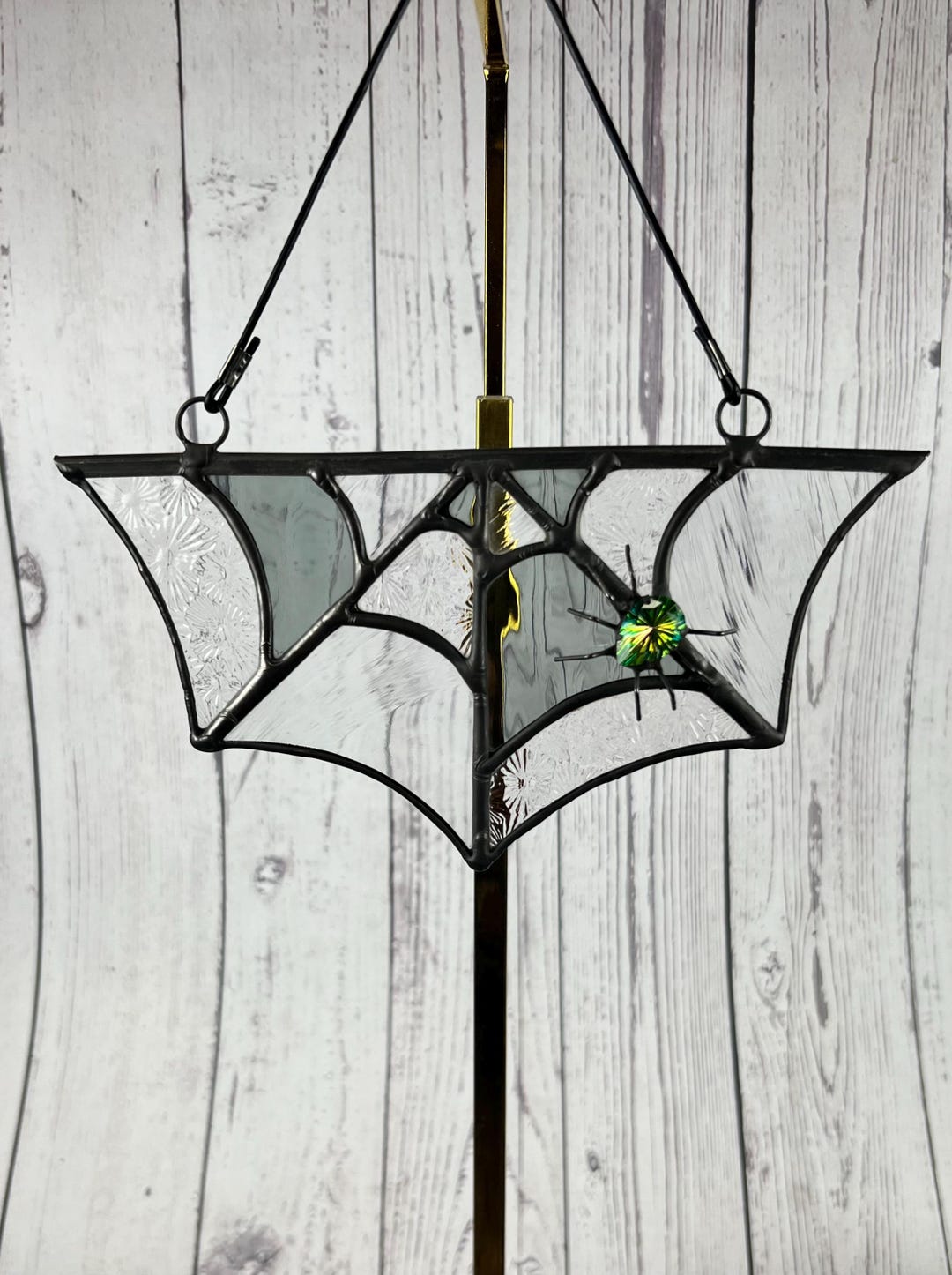 Spider Web Suncatcher With Gem Spider - Etsy