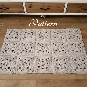 Pattern for Crochet Square/ Rectangle Rug - Easy to Adjust to Any Size ...